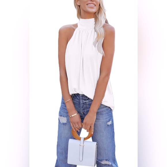 Remidoo | Tops | Pleated Front Halter Top | Poshmark